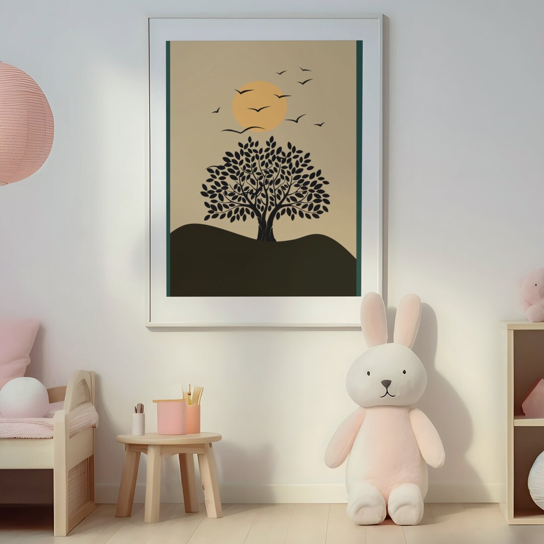 Green Tree Wall Art Nature Poster Tree Nursery Decor - Etsy