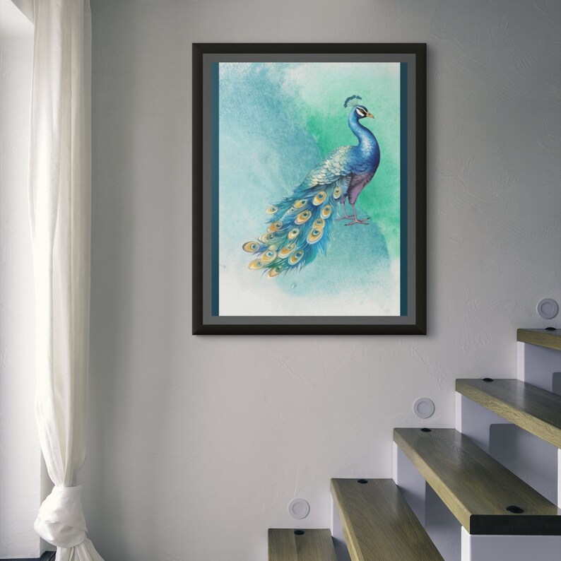 Peacock Wall Art Peacock Canvas Art Tropical Wall Art - Etsy