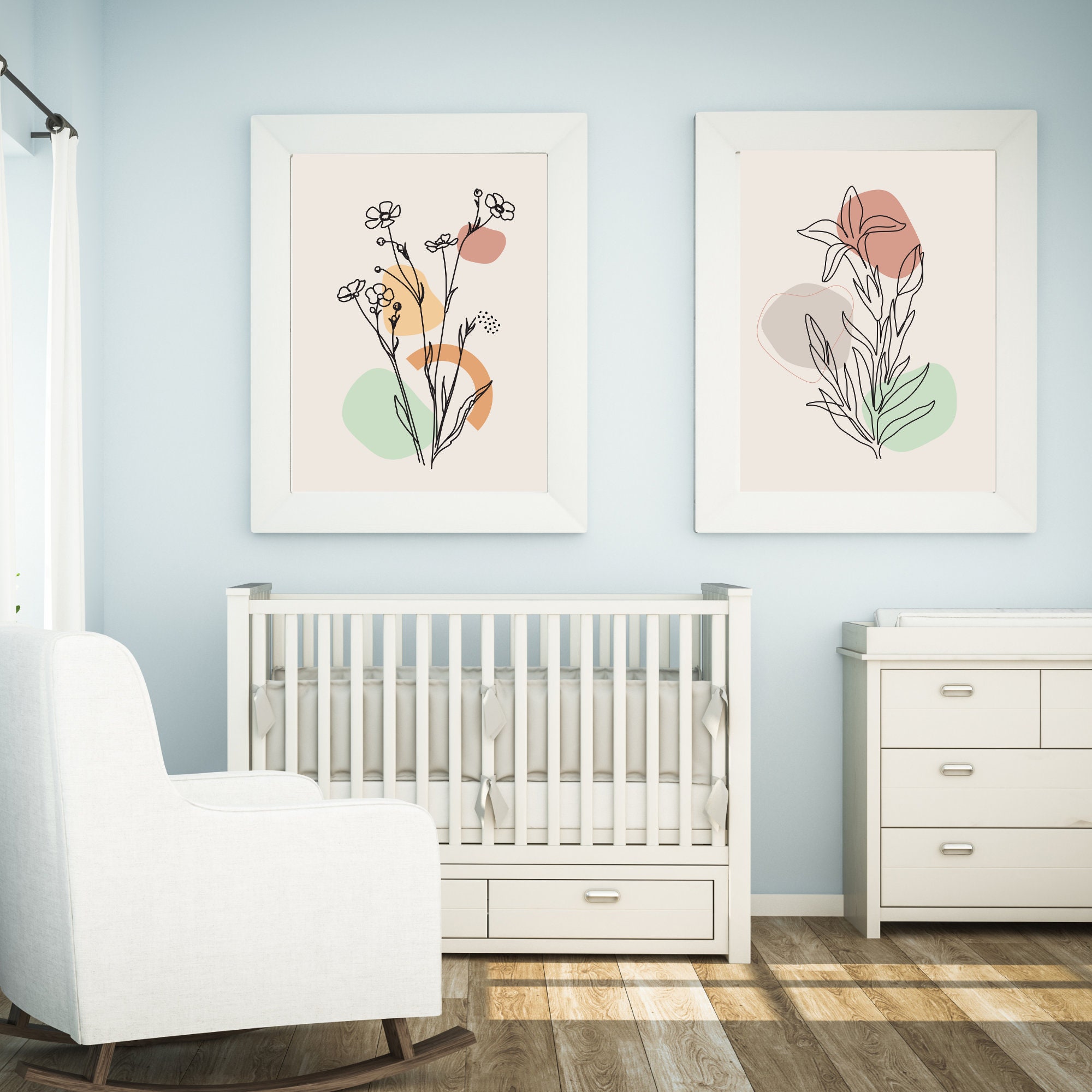Linear Minimalist Abstract Printable Wall Art , Flowers Printable Art ...