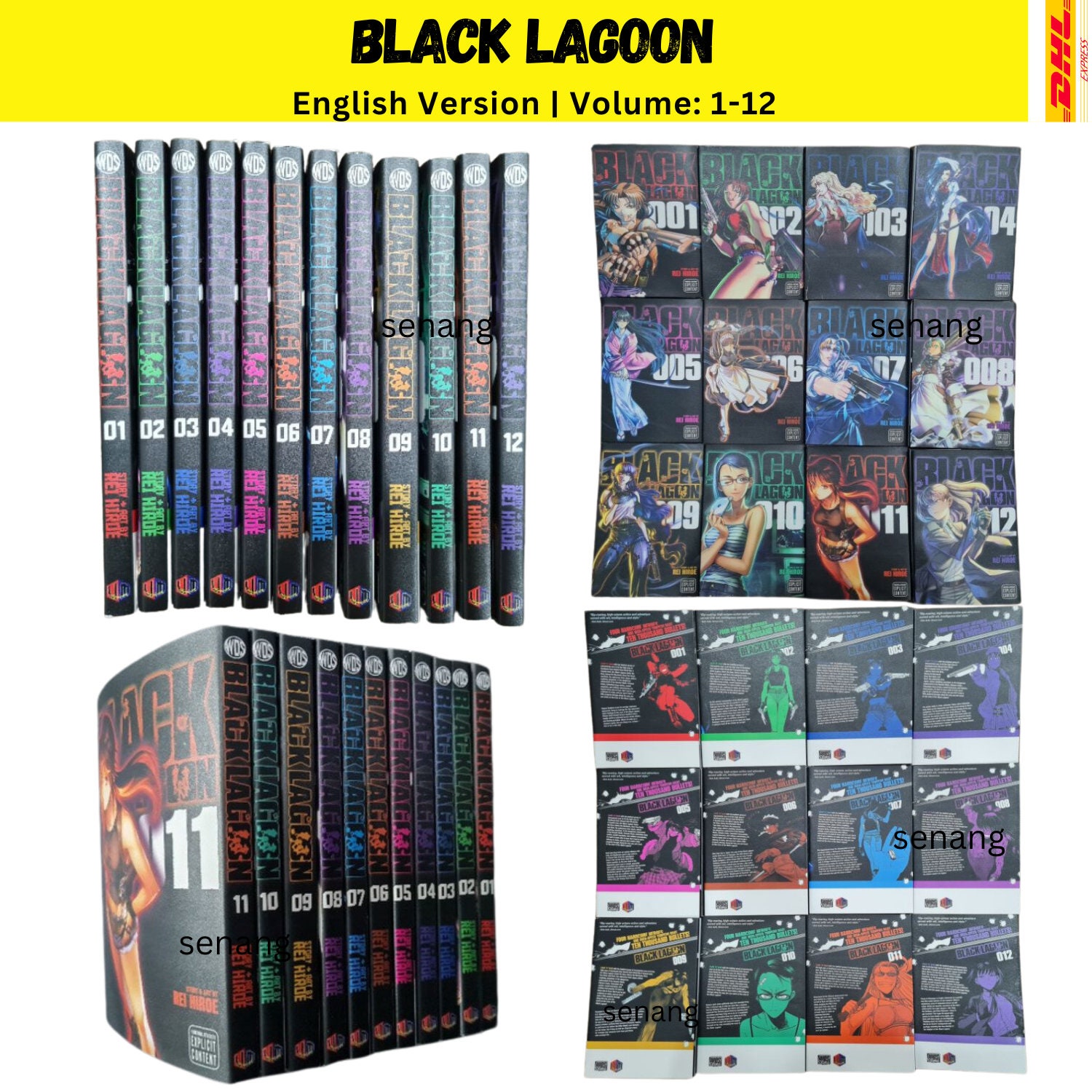 Black Lagoon Manga English Version Physical Comic Rei Hiroe Volume 1-12 Set DHL Express - Etsy