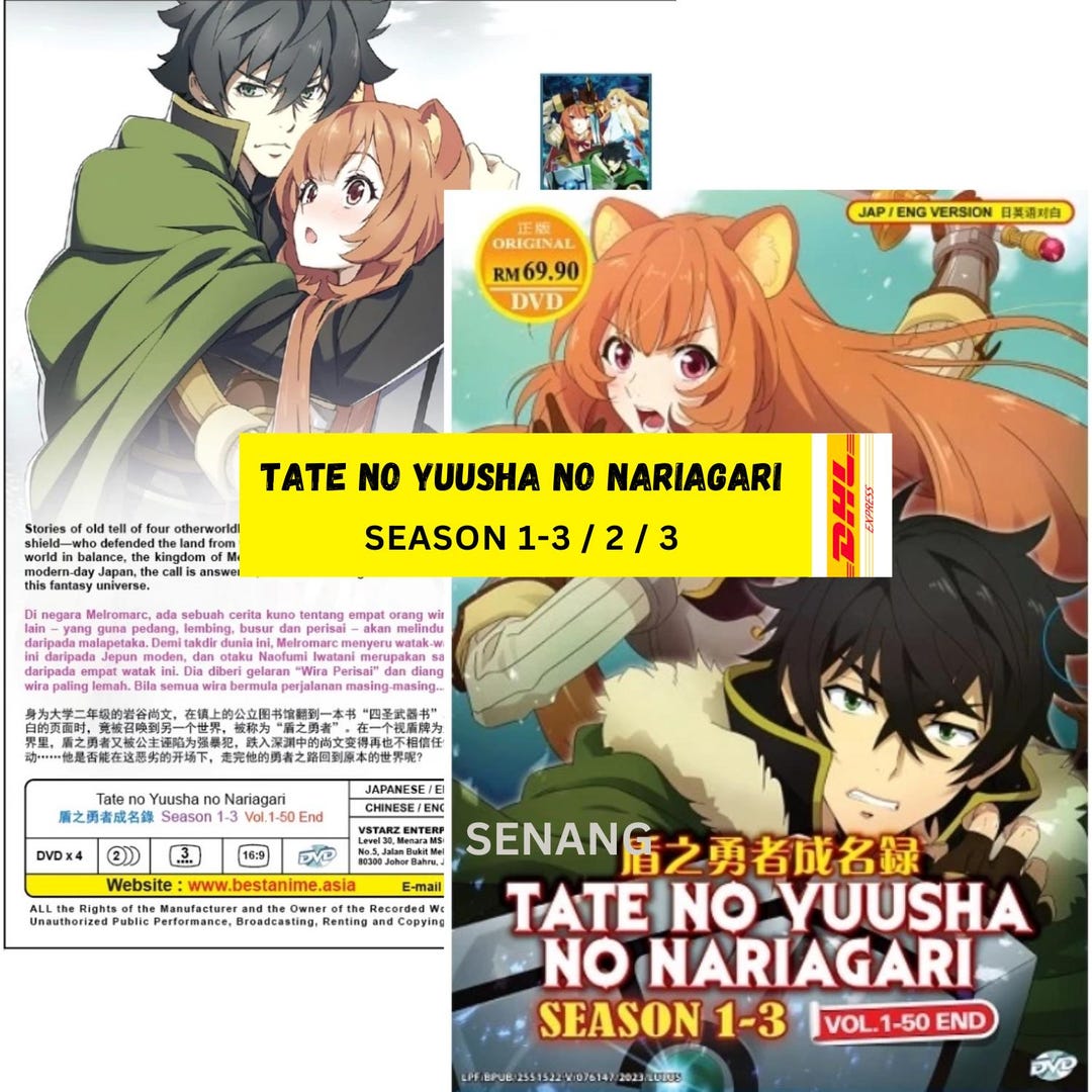 The Rising of the Shield Hero DVD Season 1-3 vol 1-50 or Loose Tate No ...