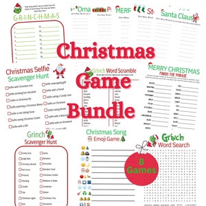 Grinch Games, Christmas Game Bundle, Christmas Party Games, Christmas ...