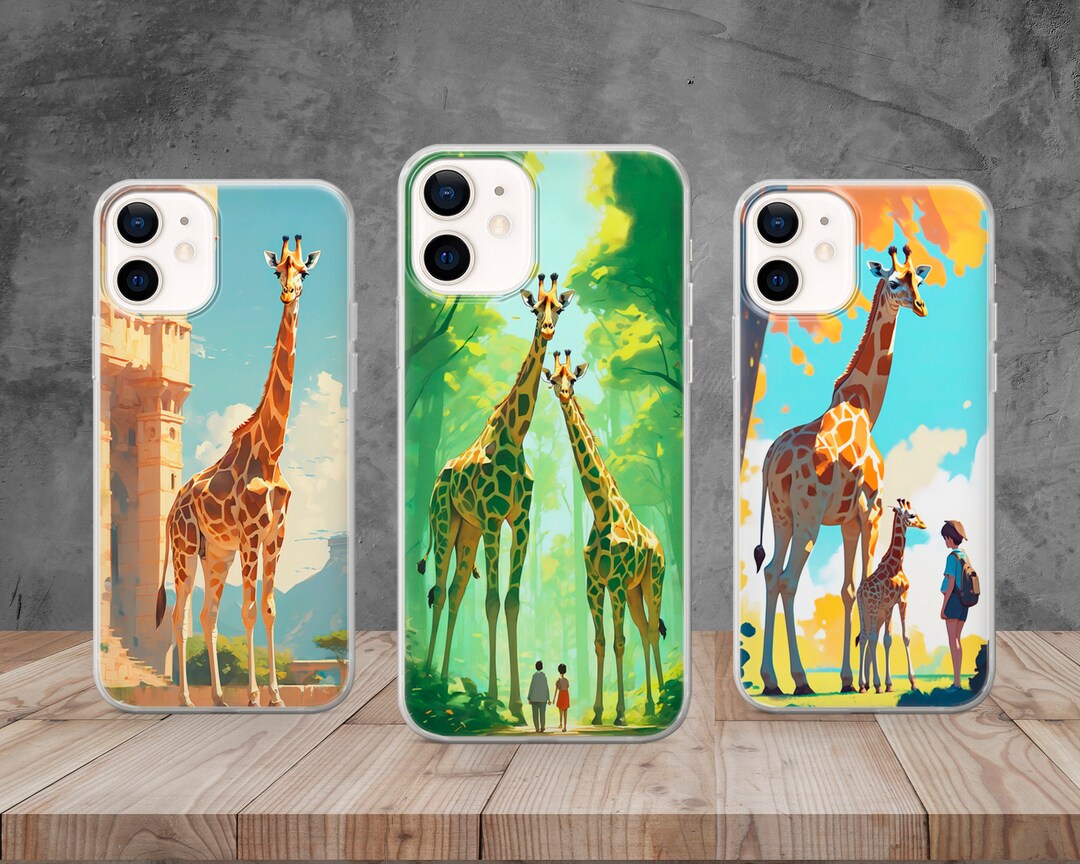 Safari Giraffe Phone Case Africa Art Cover for iPhone 16, 15, 14, 13 ...