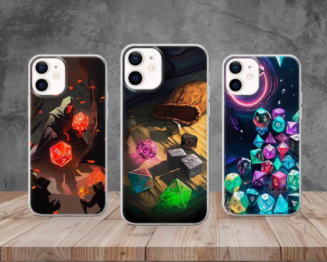 Tabletop TTRPG Phone Case Fantasy Dice Cover for iPhone 15, 14, 13, 12 ...