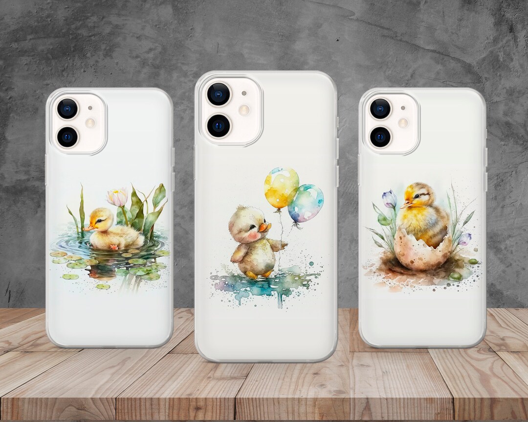 Cute Duck Phone Case Cartoon Duckling Cover for iPhone 15, 14, 13, 12 ...