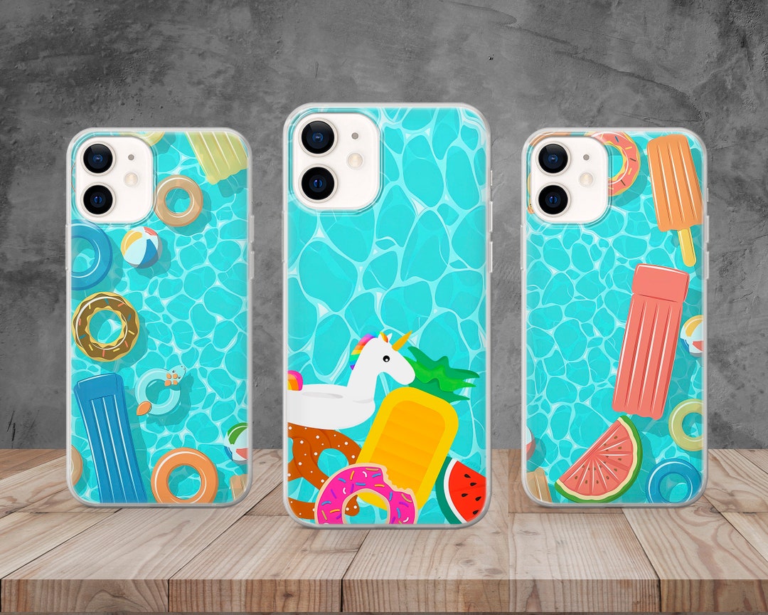 Aesthetic Pool Phone Case Pool Float Cover for iPhone 15, 14, 13, 12 ...