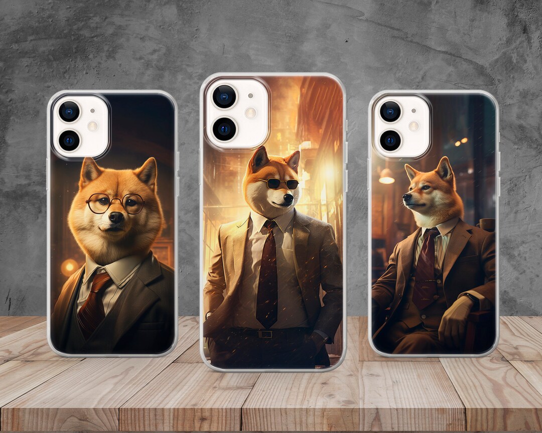 Shiba Inu Phone Case Anime Suit Animal Cover for iPhone 15, 14, 13, 12 ...