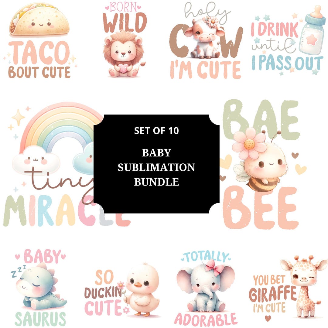 Baby Sublimation Bundle PNG | Funny Baby Quotes Clipart for Onesies ...