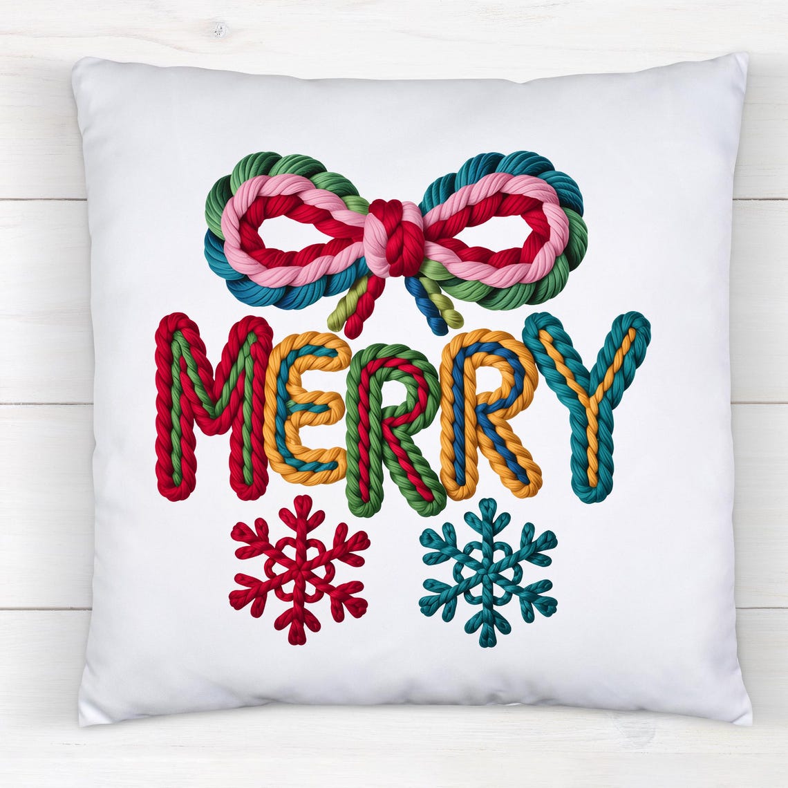 Merry Christmas Rope Text PNG Clipart, Colorful Yarn Lettering, Cozy ...