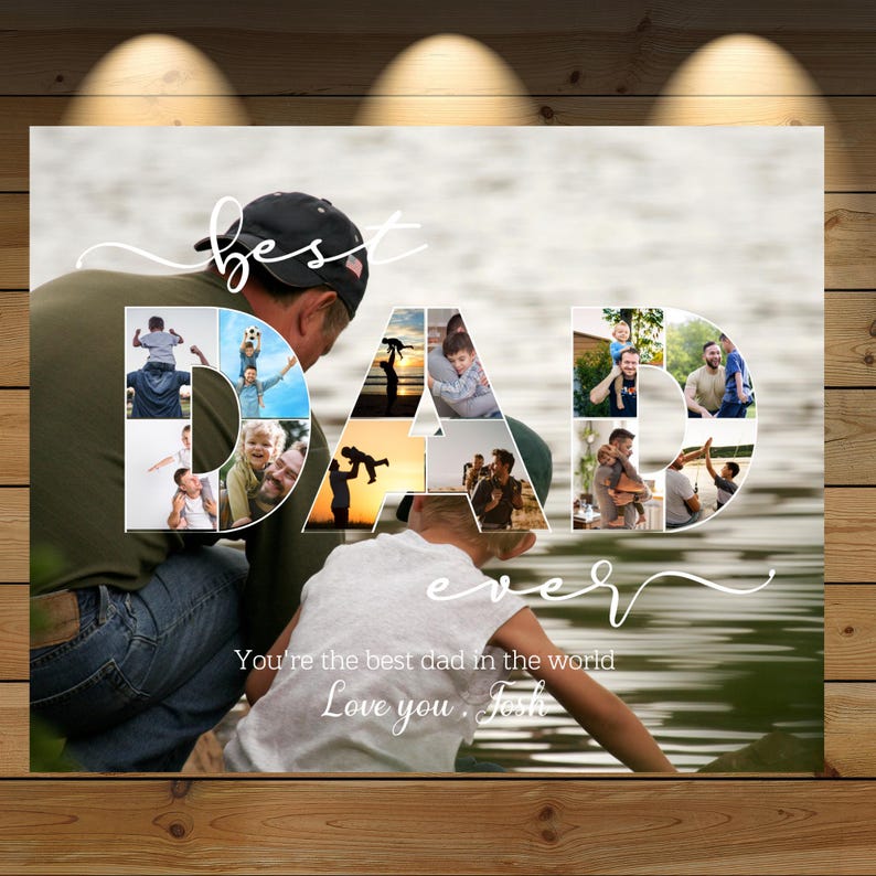 Editable Dad Photo Collage Template for Canva – Father’s Day Gift From ...