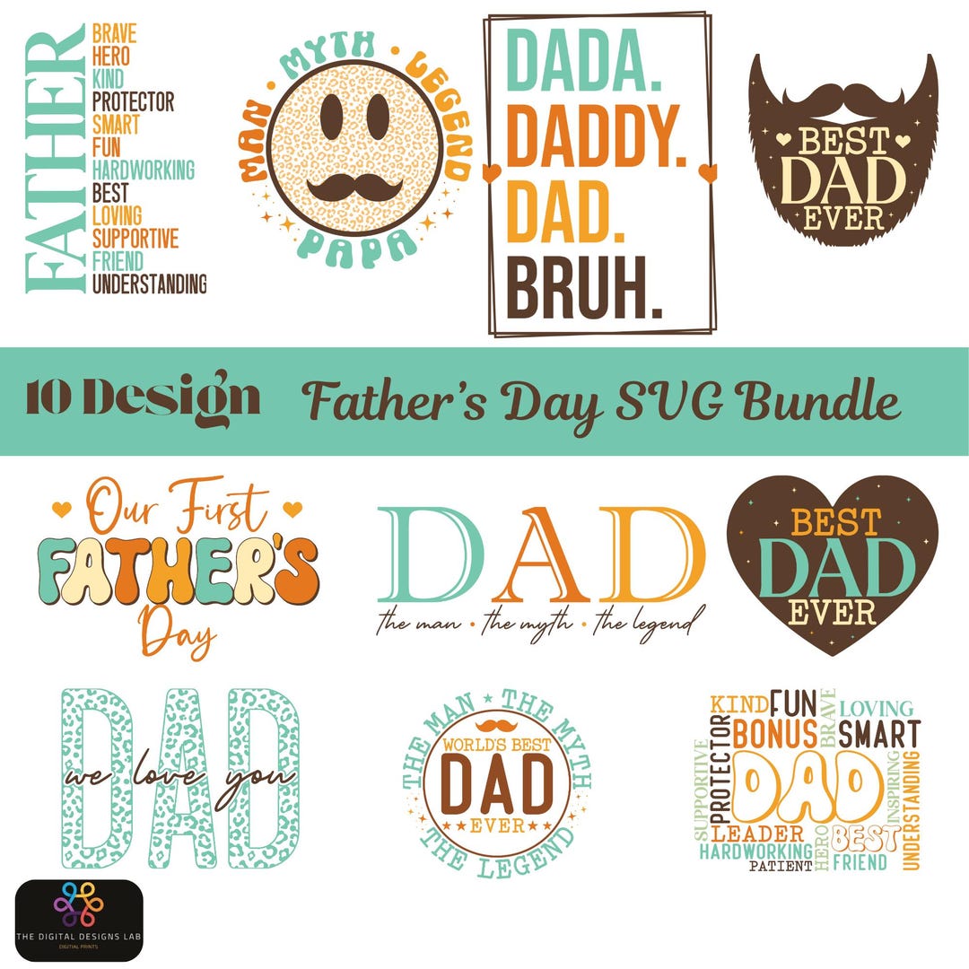 Fathers Day SVG Bundle - Dad & Family SVG Designs for Best Dad Gift ...