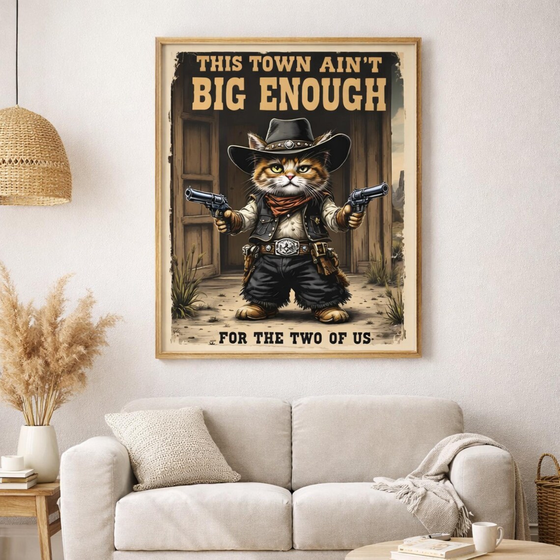 Cowboy Cat Poster Western Art Printable Digital Wall Decor - Etsy