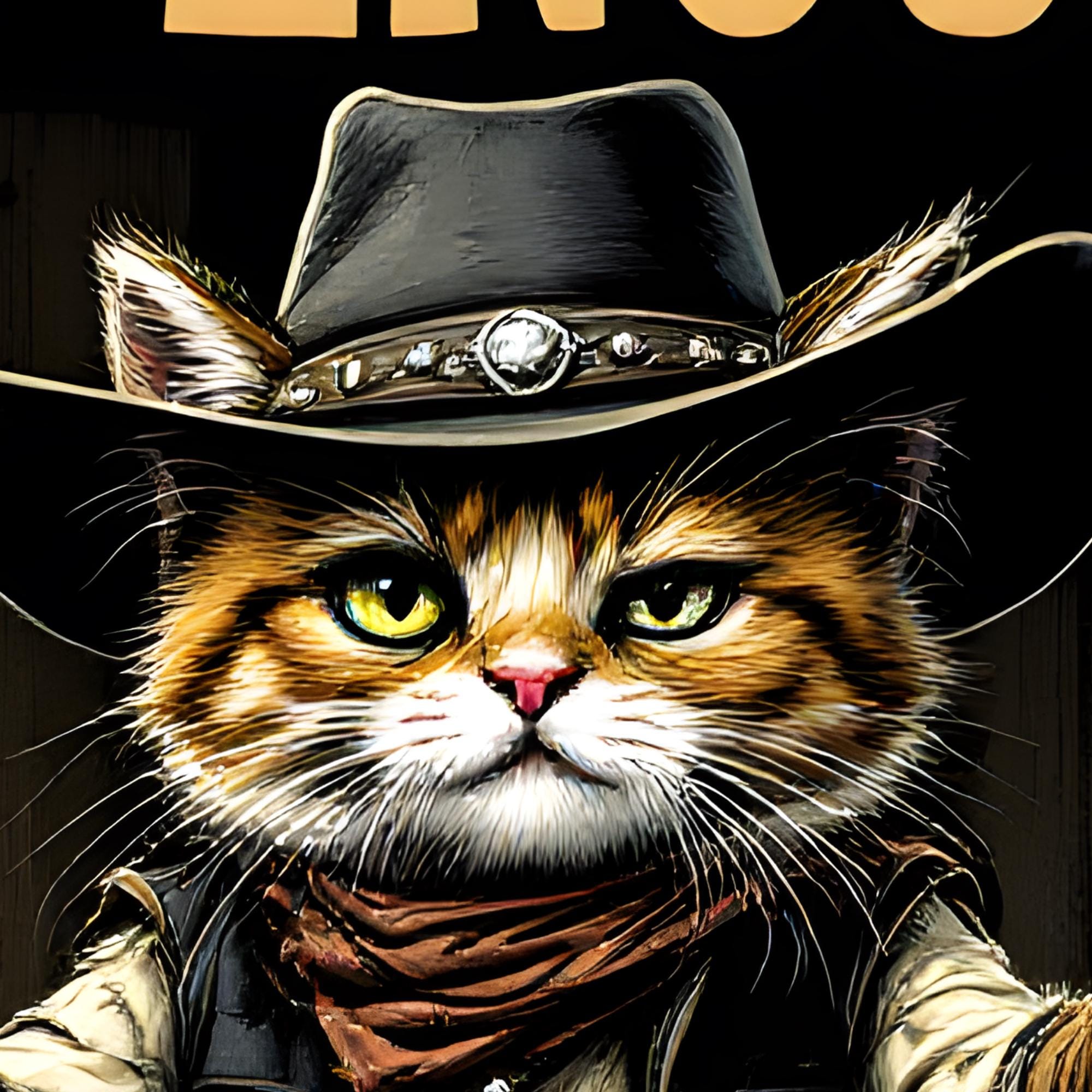 Cowboy Cat Poster Western Art Printable Digital Wall Decor - Etsy