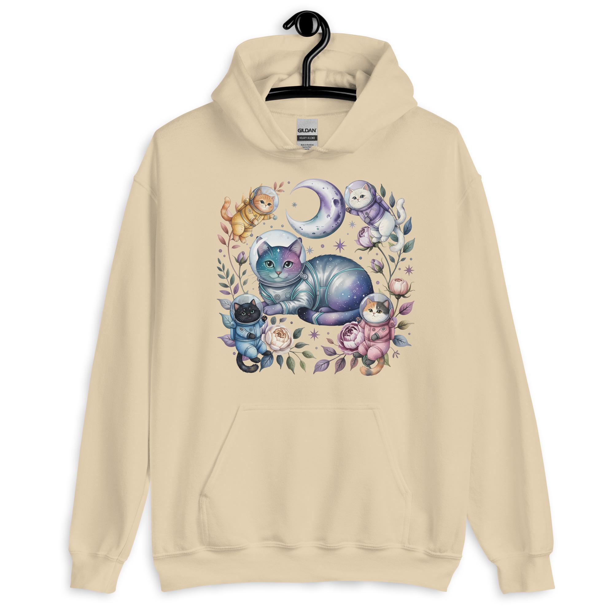 Space Cat Hoodie, Moon Kitten Pullover, Celestial Galaxy Sweatshirt ...