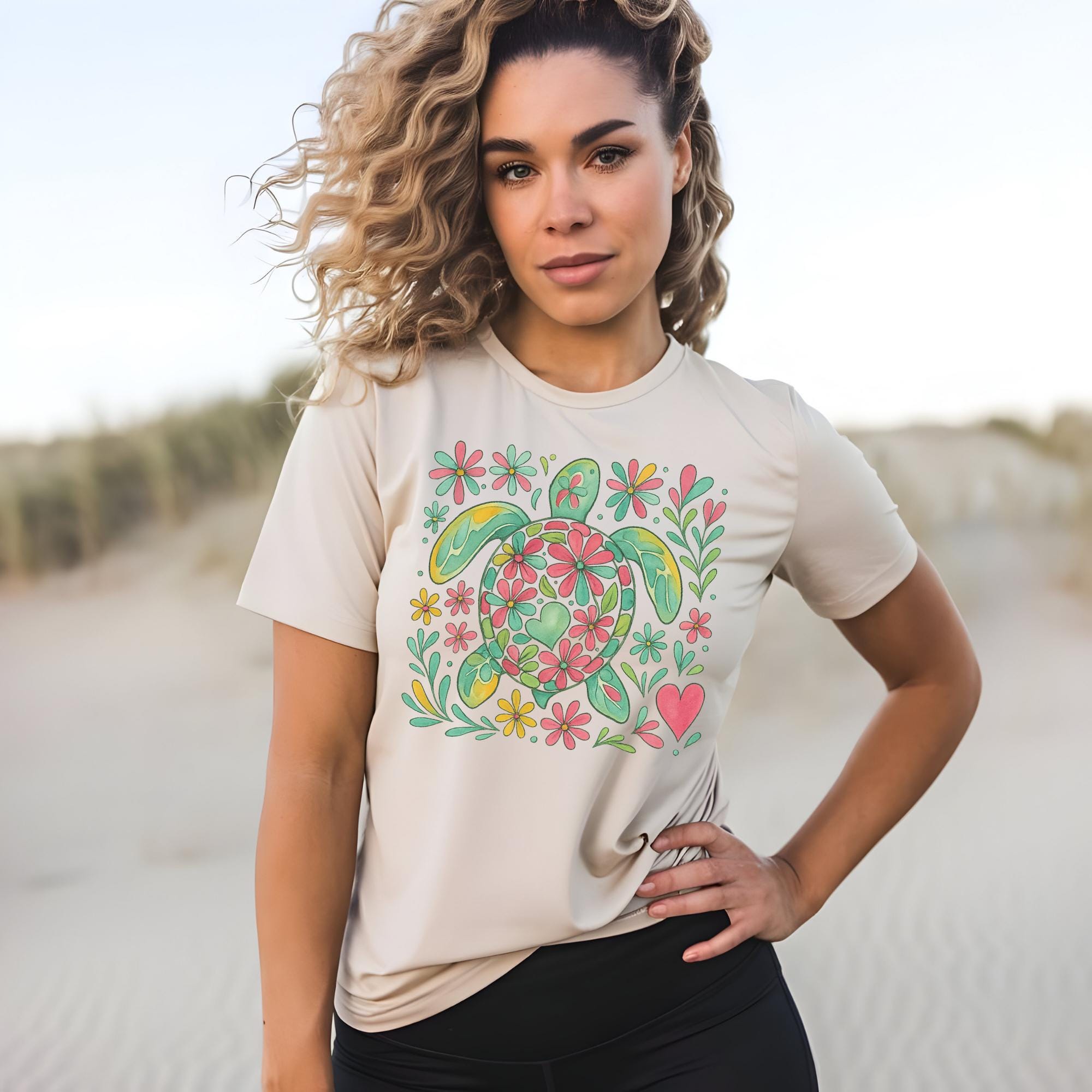 Boho Sea Turtle PNG | Retro Ocean Turtle Sublimation Design | Beach ...