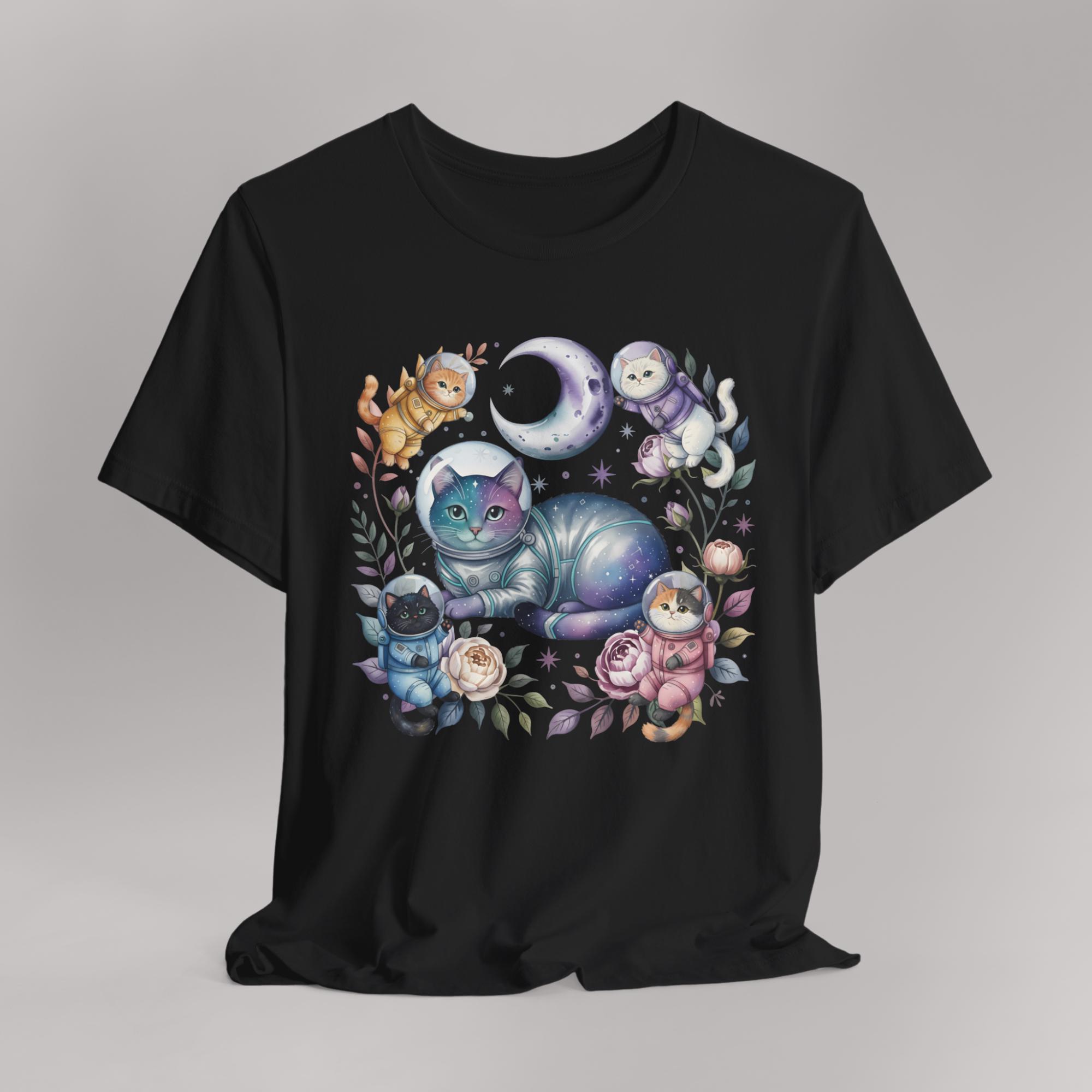 Space Cat Shirt, Astronaut Kitty Tee, Moon Lover Top, Celestial Astral ...