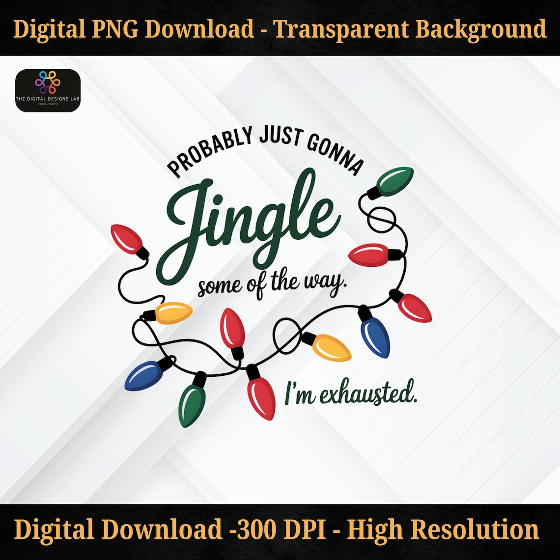 Christmas Lights PNG | Exhausted Mom Christmas Shirt Design | Holiday ...
