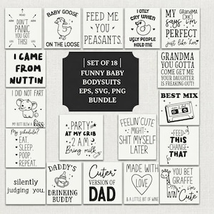 Funny Baby SVG Bundle, Baby Quotes for Onesies and Bodysuits, Cricut ...