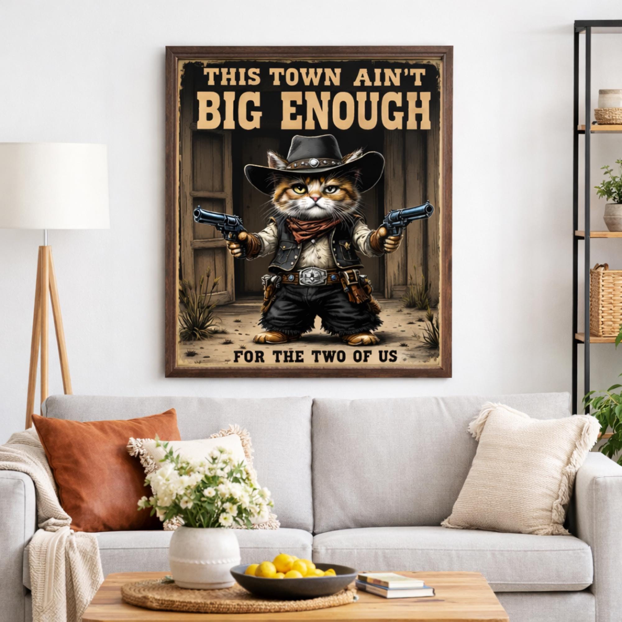 Cowboy Cat Poster Western Art Printable Digital Wall Decor - Etsy