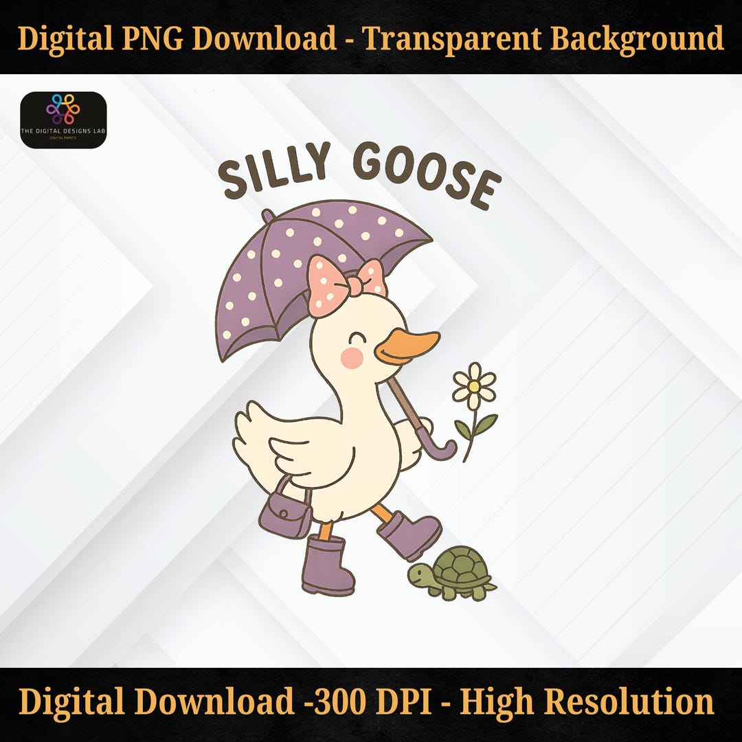 Silly Goose Clipart PNG Pastel Storybook Goose Illustration - Etsy