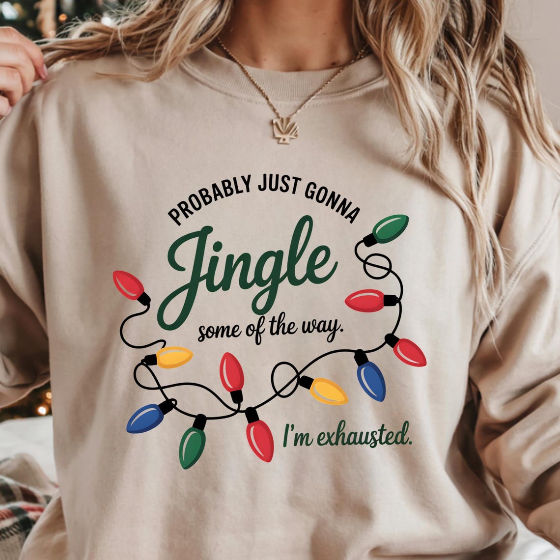 Christmas Lights PNG | Exhausted Mom Christmas Shirt Design | Holiday ...