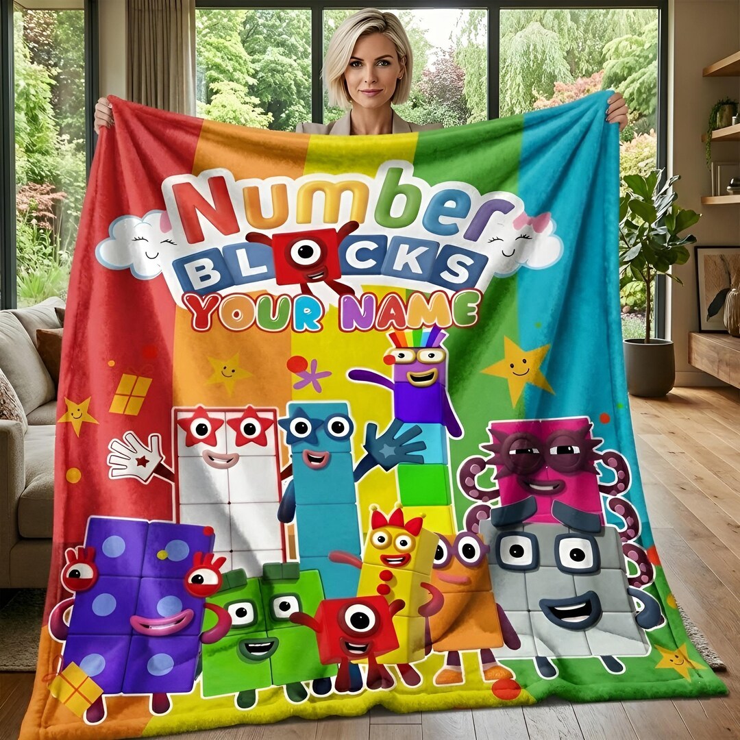Custom Numberblocks Fleece/sherpa Blanket, Custom Kid Blanket ...