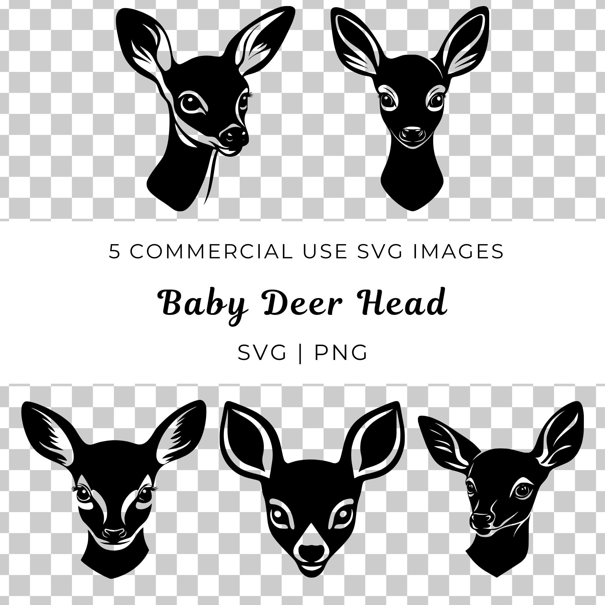 Baby Deer Head Svg, Stag Head Vector, Baby Dear Svg, Wildlife Svg ...
