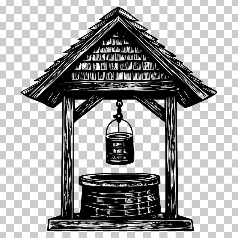 Vintage Wishing Wells Svg, Rustic Well Vector, Classic Water Well Svg ...
