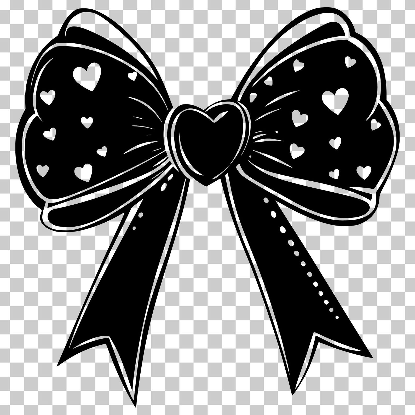 Heart Bow Svg, Coquette Heart Vector, Cute Bow Svg, Love Heart Svg ...