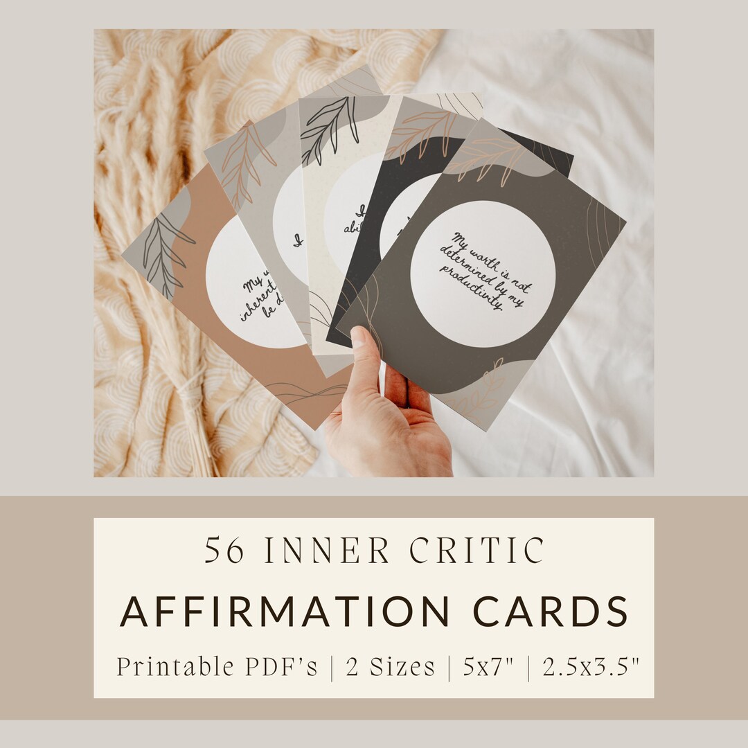 Inner Critic Affirmation Cards, Printable Uplifting Quotes, Positive ...