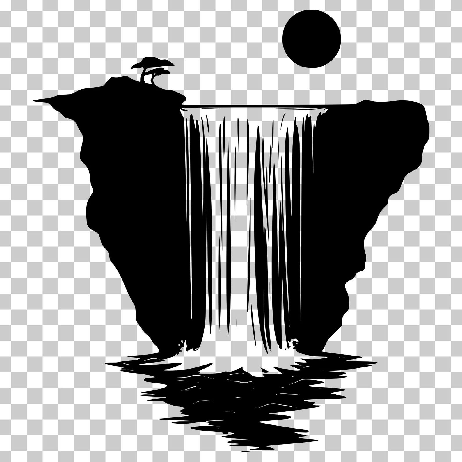 Tidefall Waterfall Svg, Ocean Waterfall Vector, Coastal Waterfall Svg ...