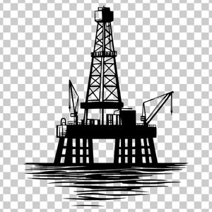 Oil Rig Plaform in Ocean Svg, Drilling Rig Svg, Gas Drilling Offshore ...