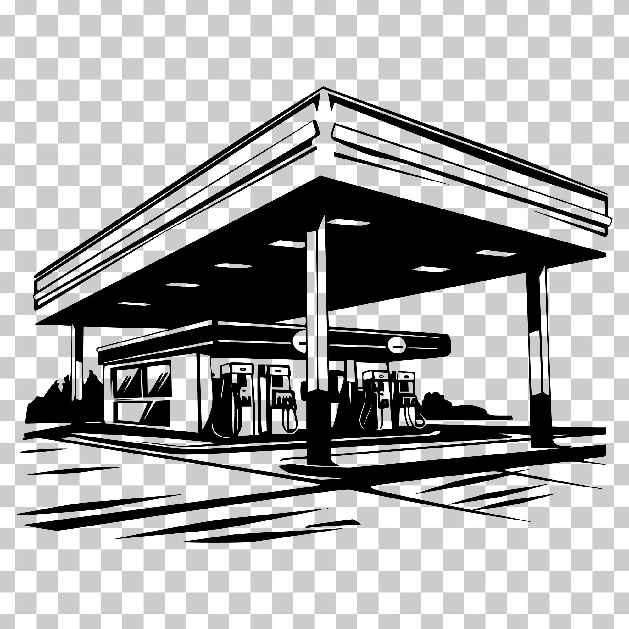 Gas Station Svg, Gas Pump Svg, Old Gas Station Svg, Service Pump ...