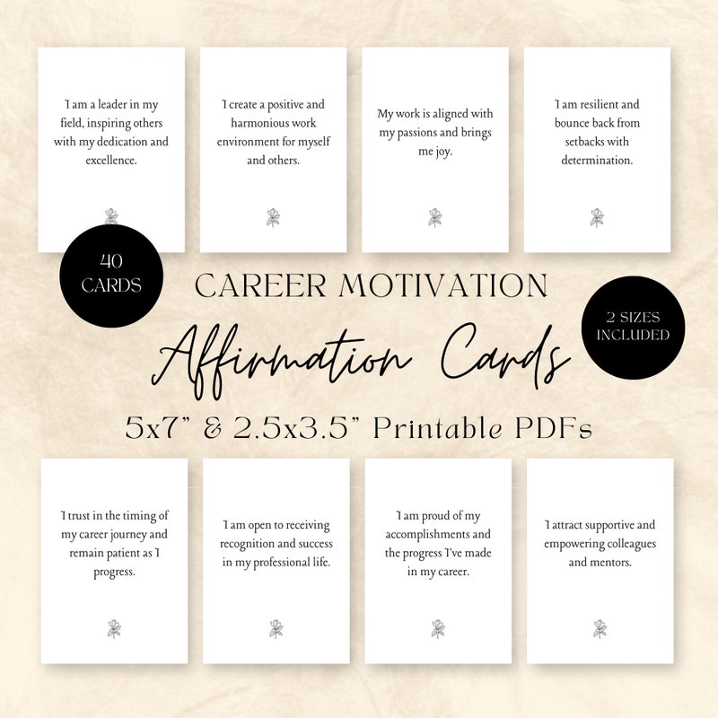 Affirmation Cards Career - Etsy