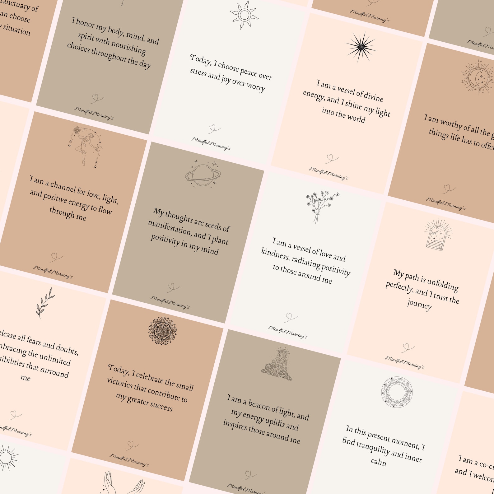 Positive Affirmation Cards, Printable Quotes, Editable Canva Template ...