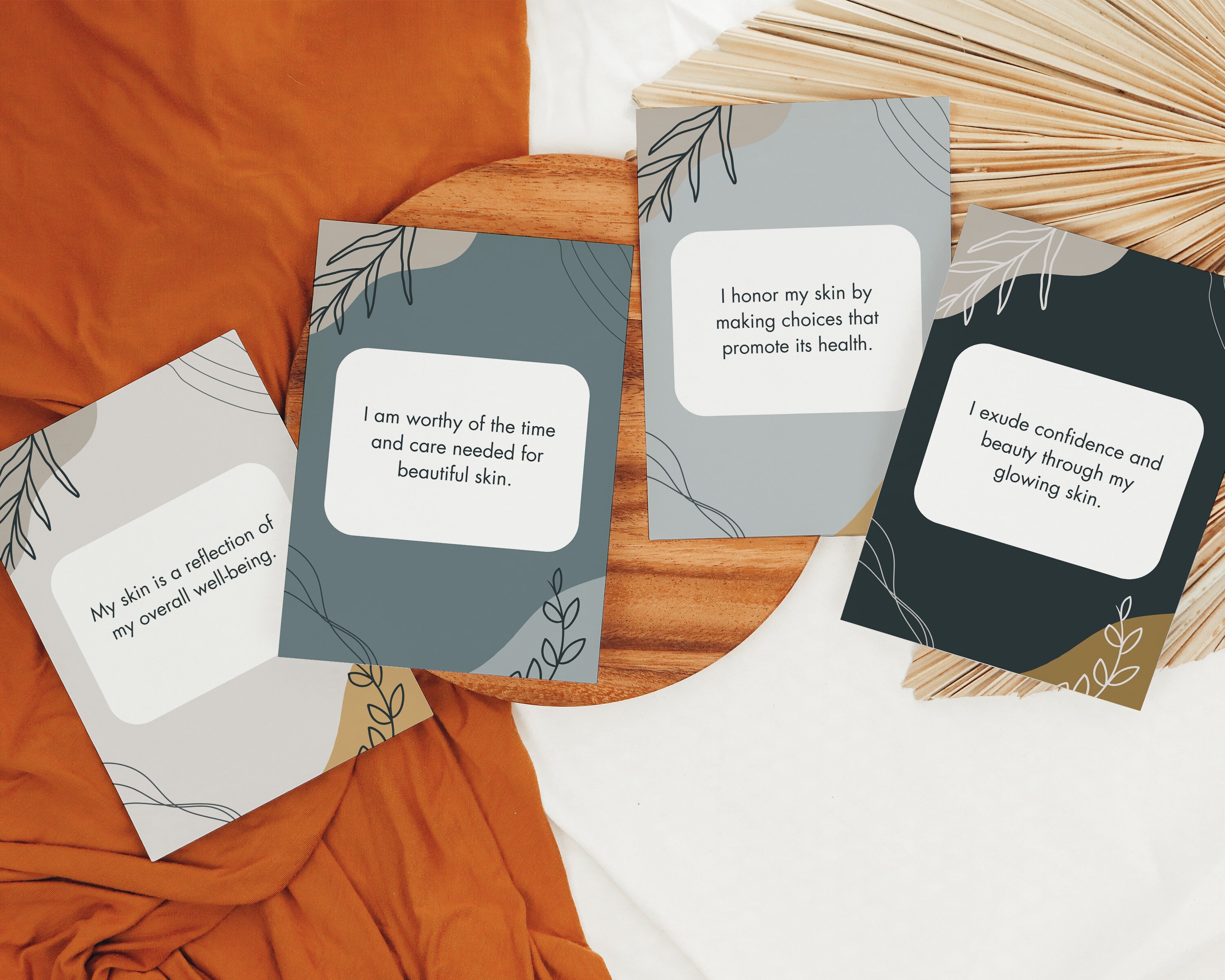 Glowing Skin Affirmation Cards, Printable Download, Daily Skincare ...