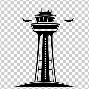 Airport Control Tower Svg, Airport Travel Vector, Catching Flights ...