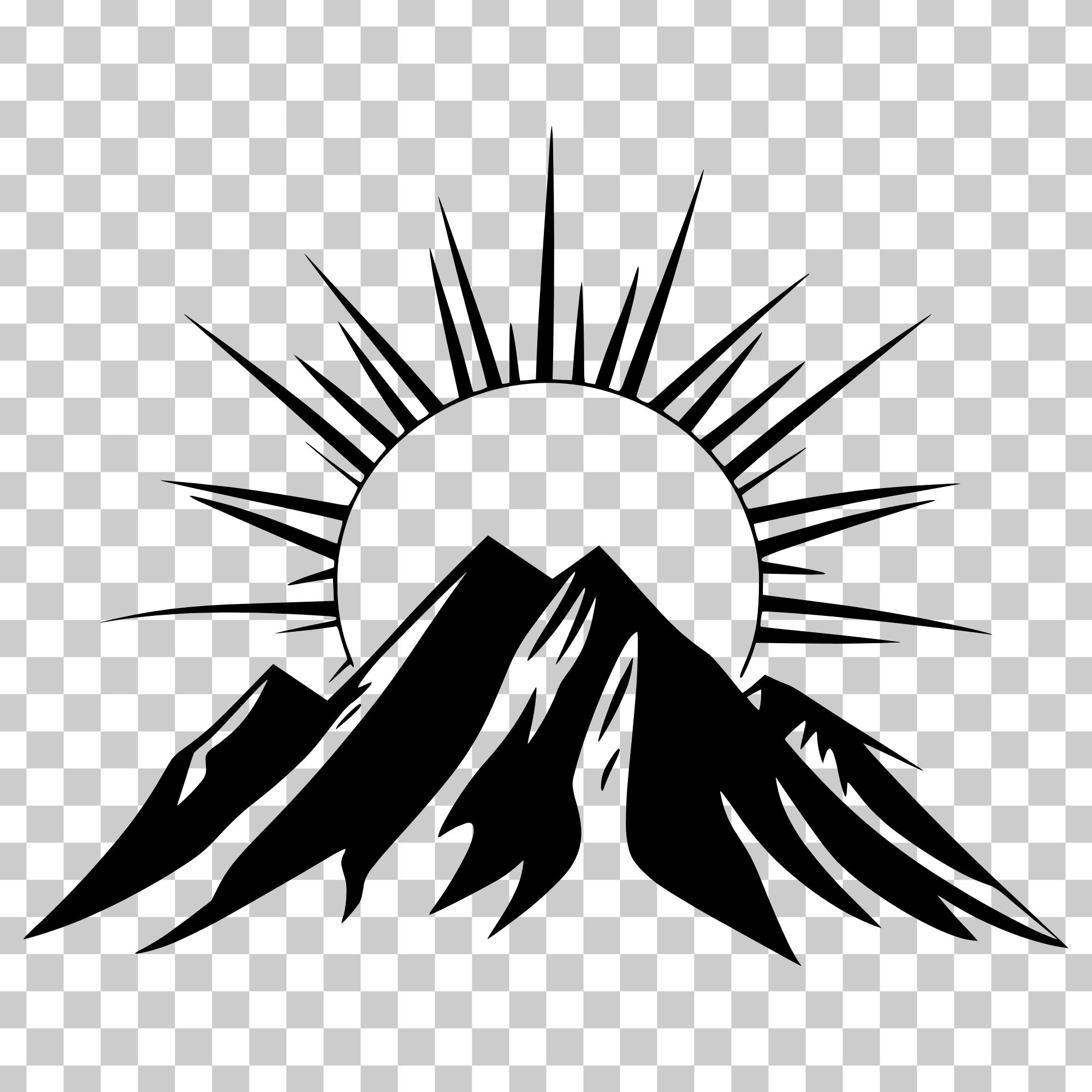 Mountain Range Svg, Rising Sun Vector, Sunrise Over Mountains Svg ...