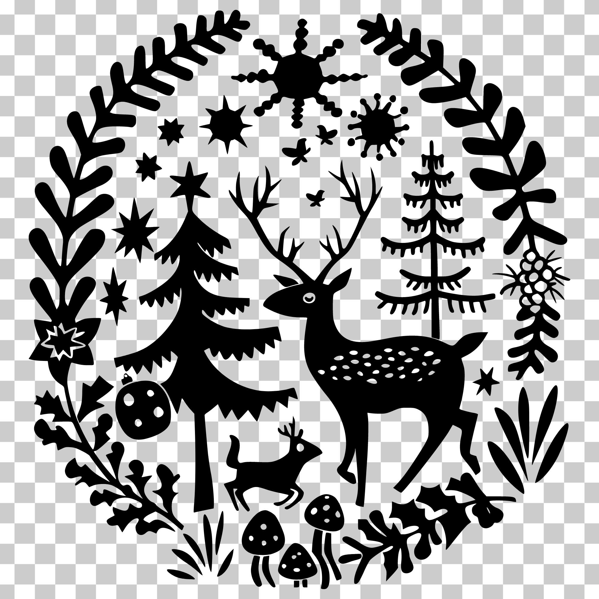 Scandi Christmas Scene Svg, Christmas Snow Scene Svg, Christmas Church ...