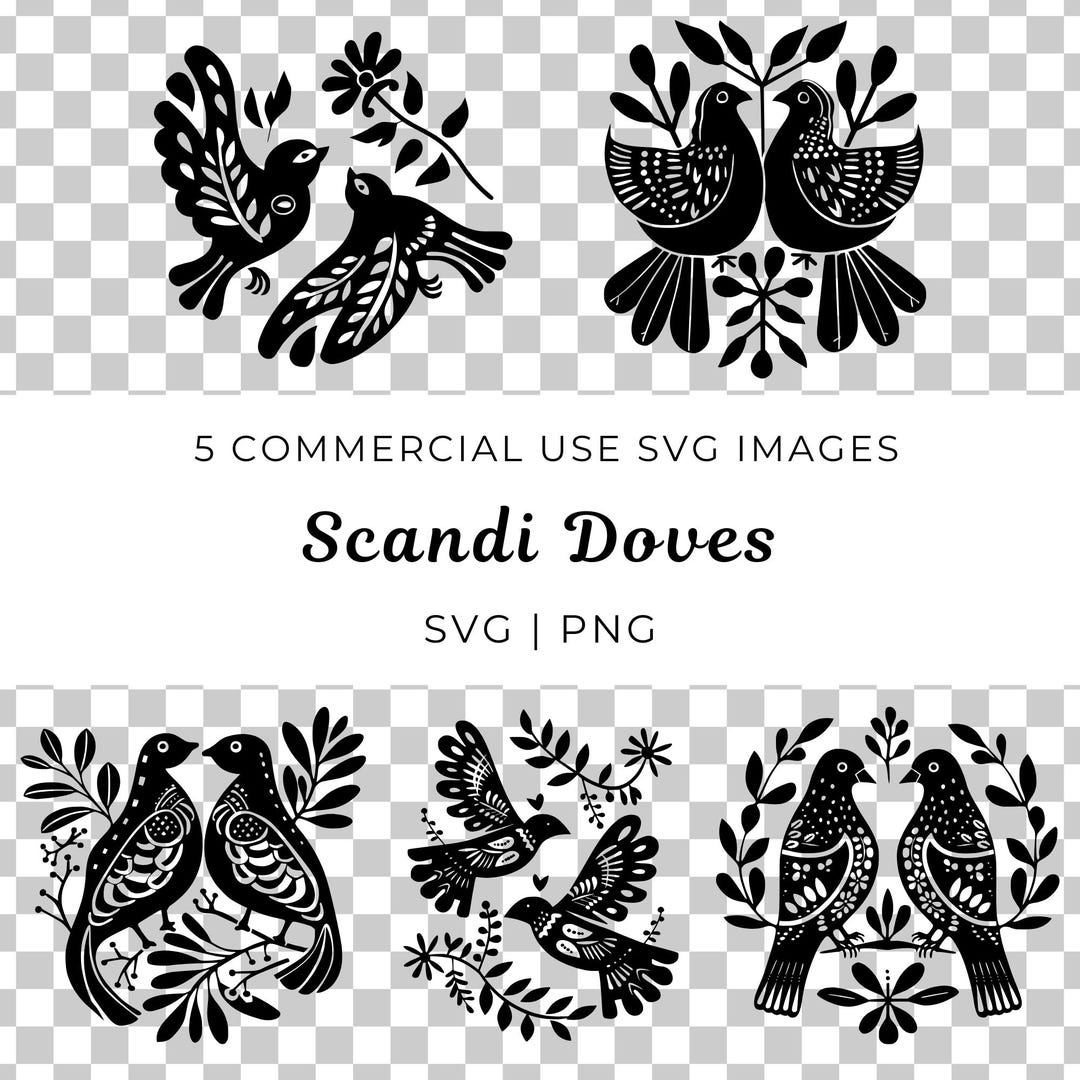 Scandi Dove Svg, Scandinavian Bird Svg, Folk Art Dove Svg, Bird Svg ...