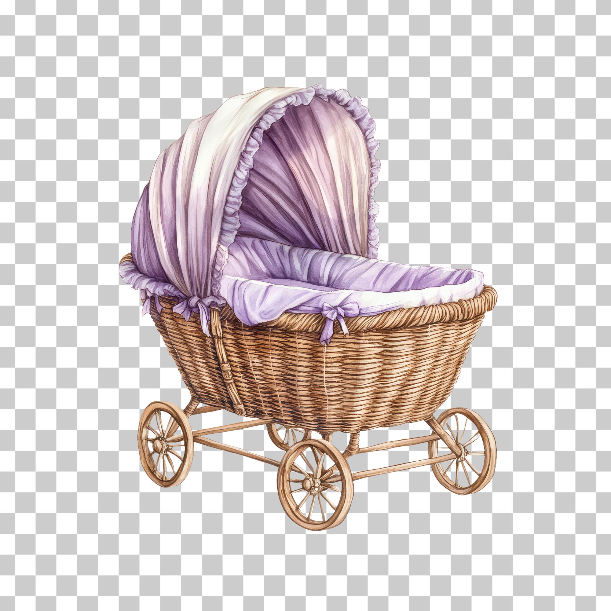 Baby Bassinet Clipart, Newborn Bed Png, Baby Cradle Clipart, Infant ...