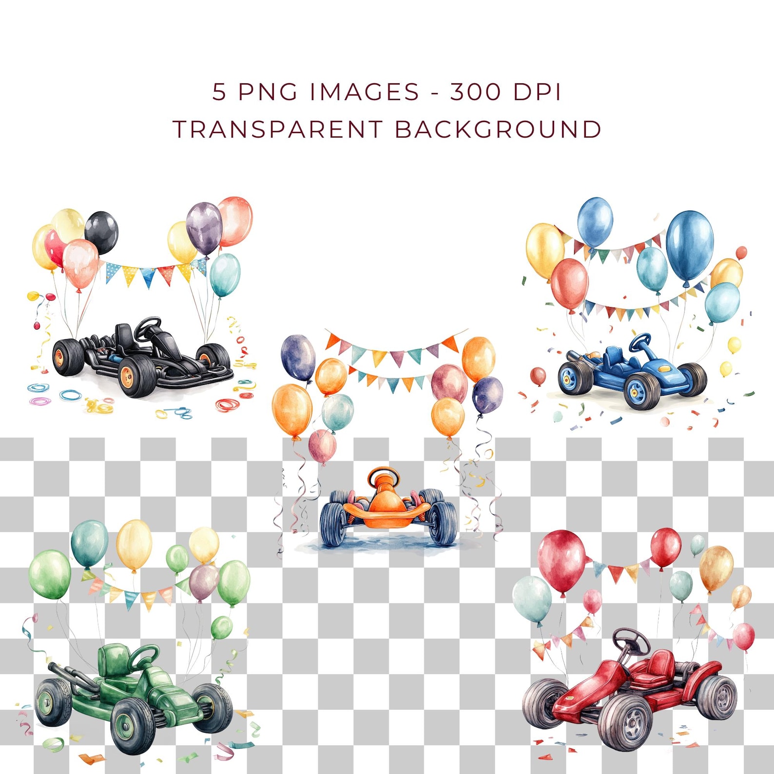 Go Kart Clipart, Kids Birthday Party Png, Racing Clipart, Kart Racing ...