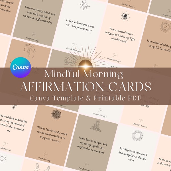 Affirmation Deck Template - Etsy