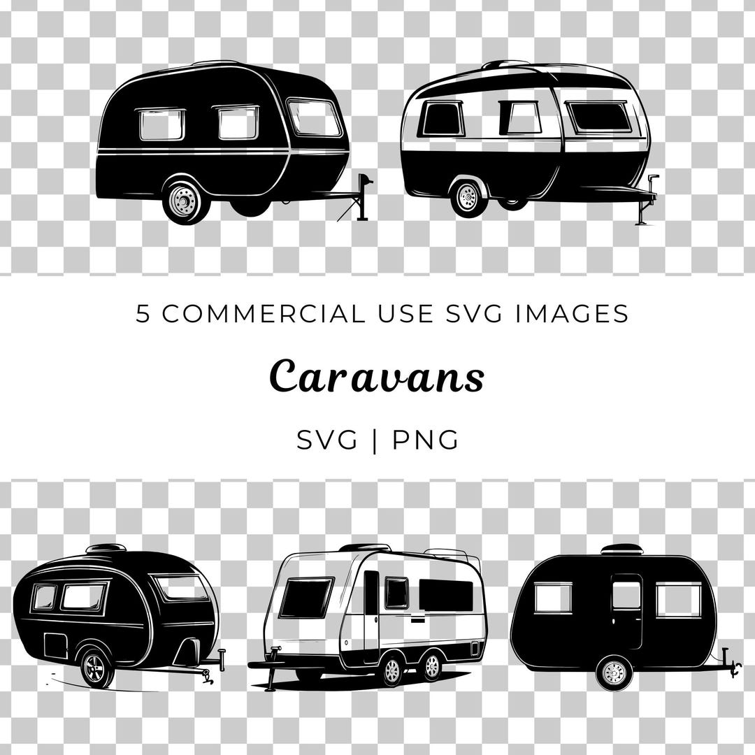 Caravan Svg, Travel Trailer Svg, Camping Vehicle Svg, Road Trip Svg ...