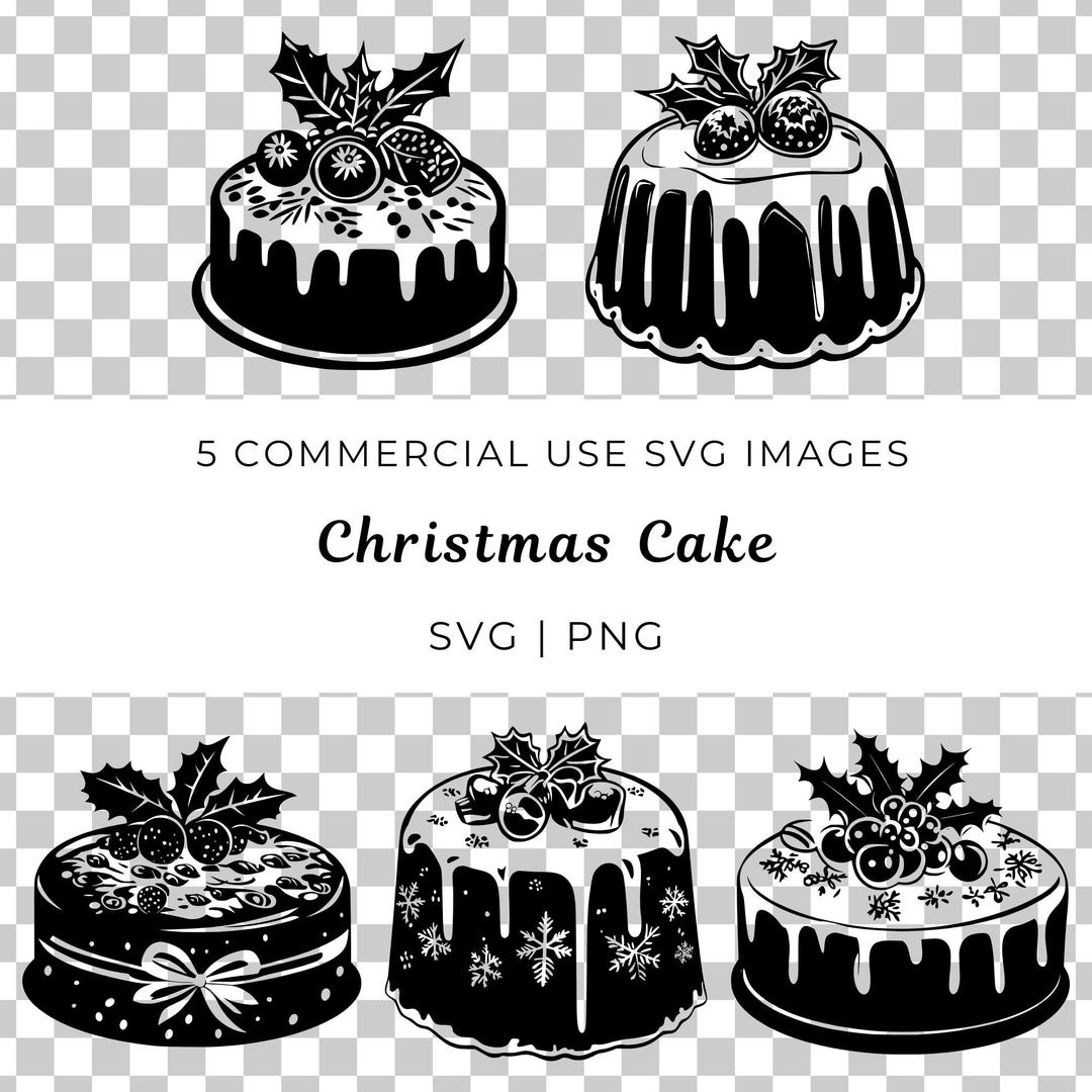 Christmas Cake Svg, Holiday Cake Clipart, Festive Cake, Cozy Christmas ...