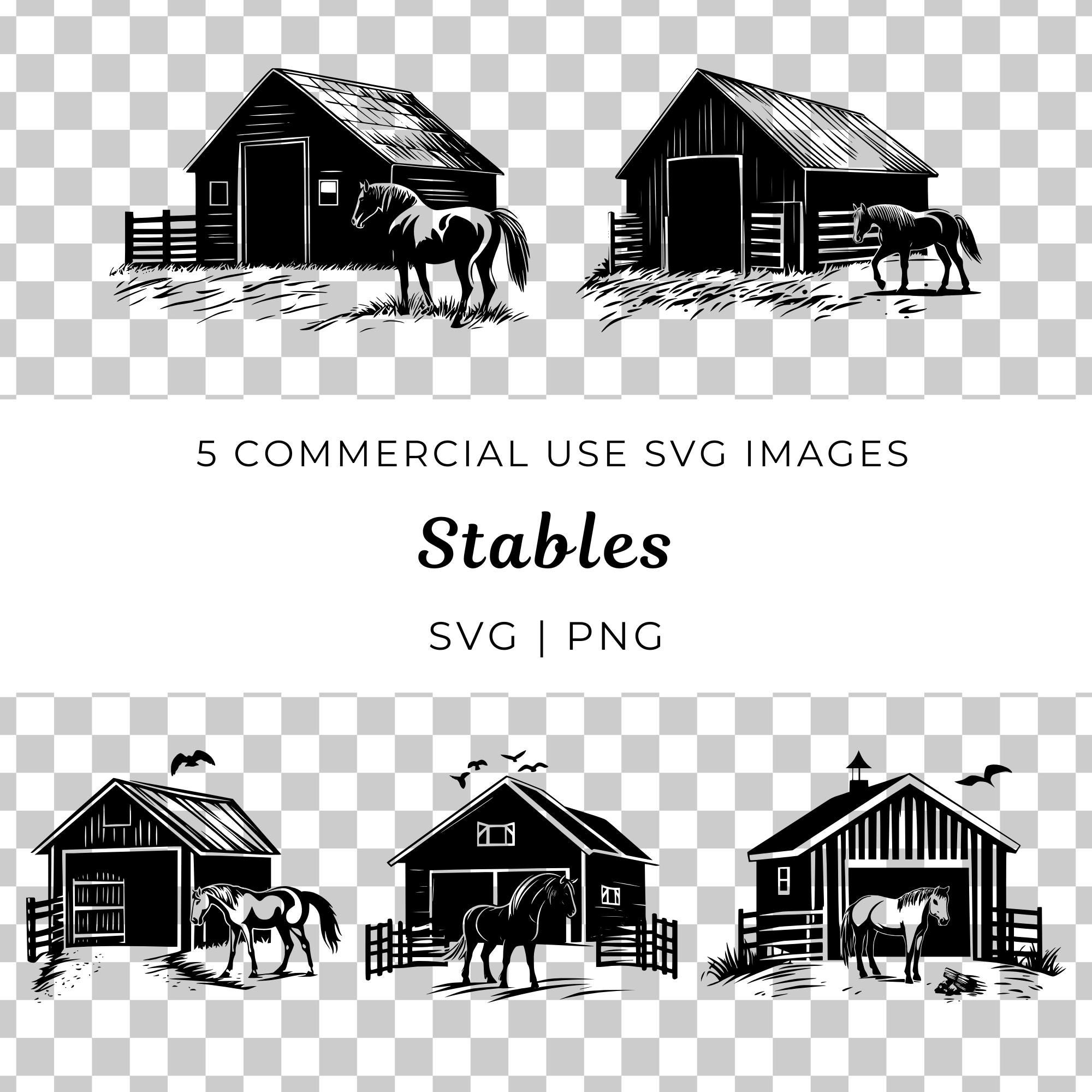 Horse Stables Svg, Rustic Barn Svg, Equestrian Center Svg, Farm Stable ...