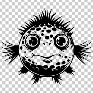 Puffer Fish Svg, Blowfish Svg, Spiky Fish Vector, Cartoon Puffer Fish ...