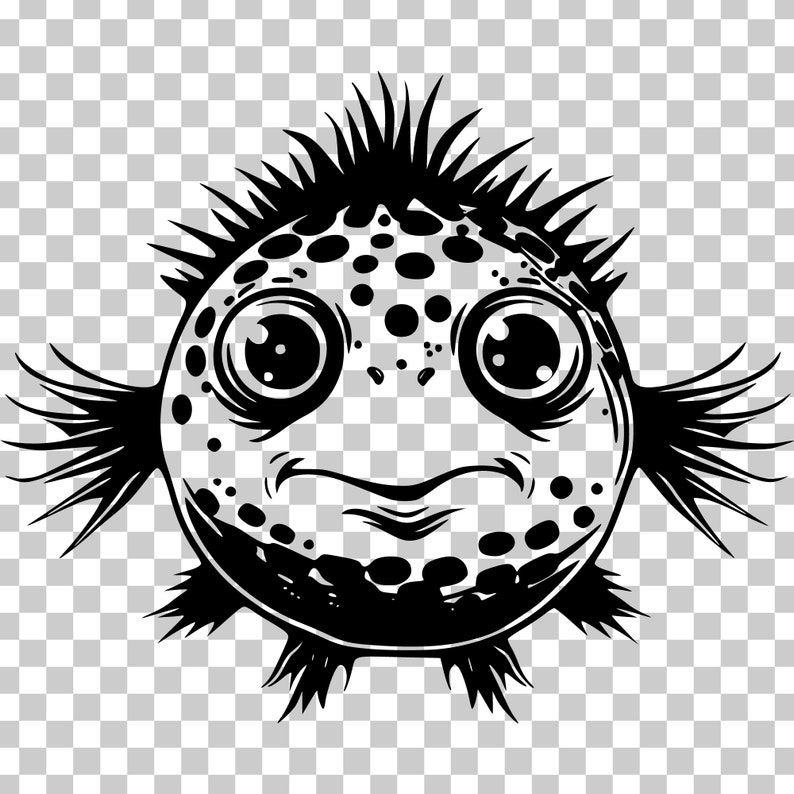 Puffer Fish Svg, Blowfish Svg, Spiky Fish Vector, Cartoon Puffer Fish ...
