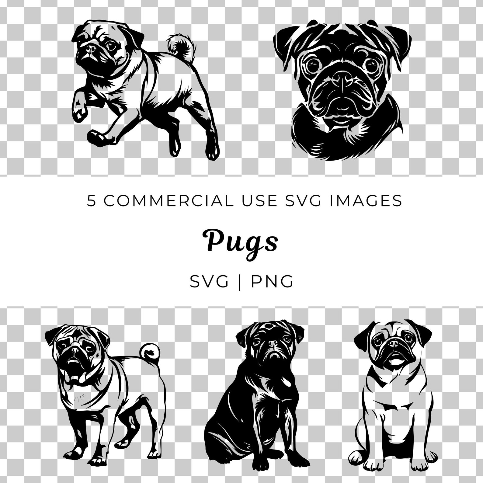 Pug Svg, Cute Dog Svg, Small Dog Svg, Pug Puppy Svg, Pug Lover Vector ...
