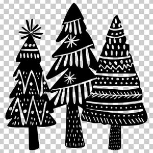 Scandi Pine Trees Vector, Folk Art Christmas Svg, Scandinavian ...